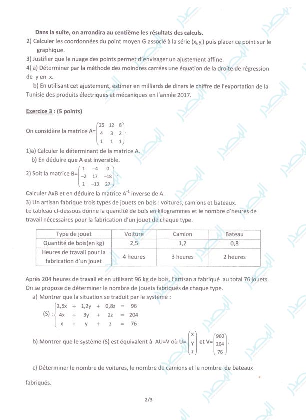 Bac 2016: Voici les épreuves de Maths de la branche économie et gestion | Directinfo